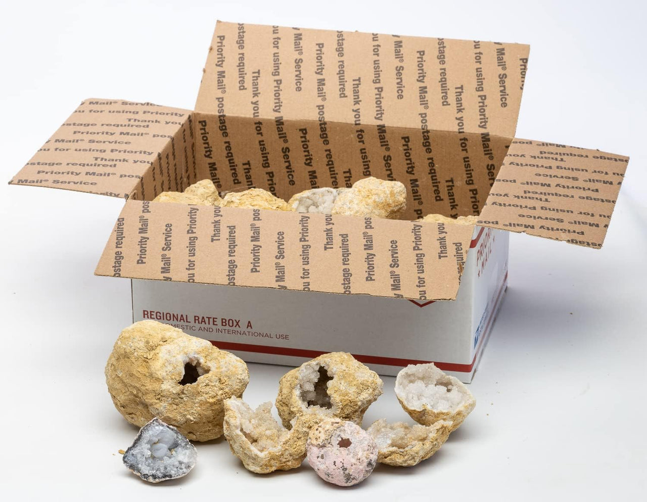 DesertUSA Box of Broken Moroccan Geodes 2 to 5 inches